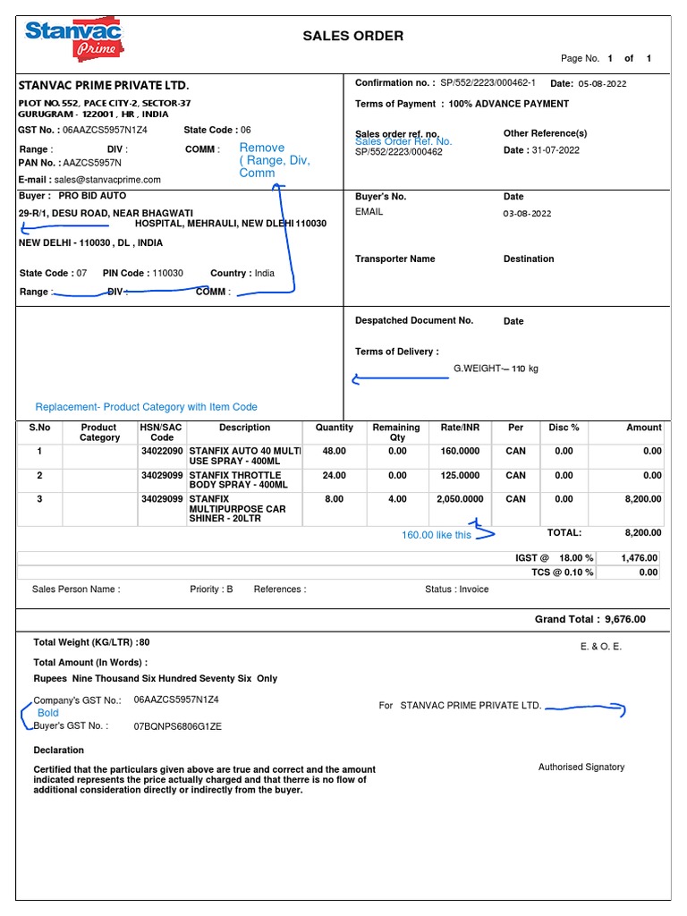 6 Sales Order Document (Confirmation) 01 | PDF | Economies