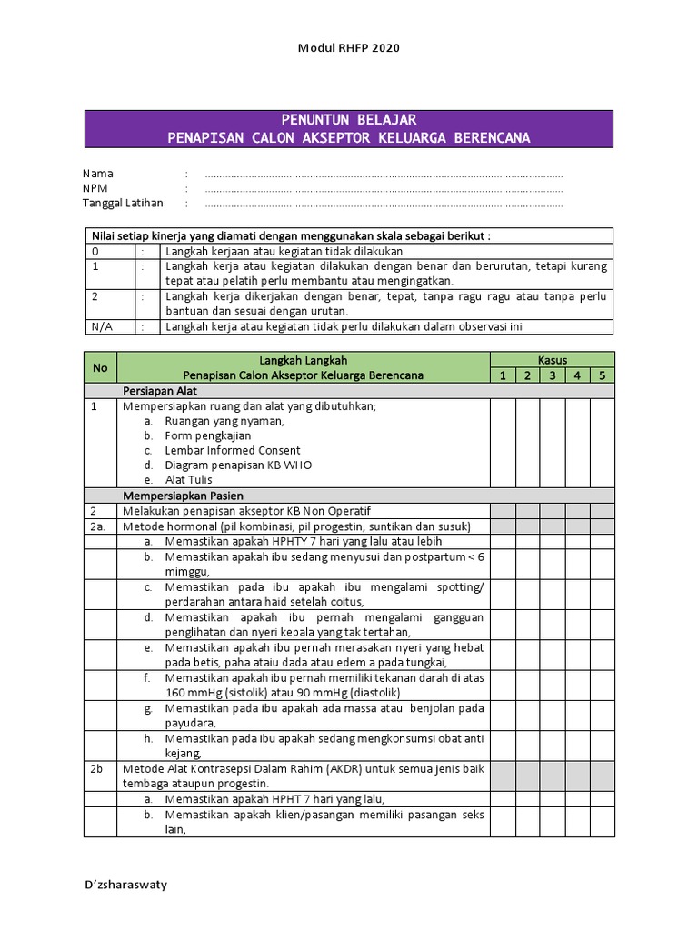 Penapisan Calon Akseptor KB | PDF