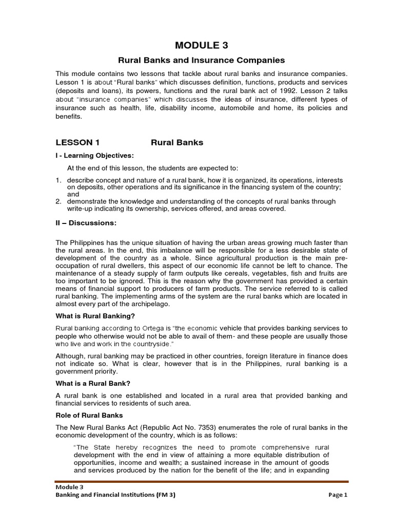 FM3 Module 3 | PDF | Foreclosure | Banks