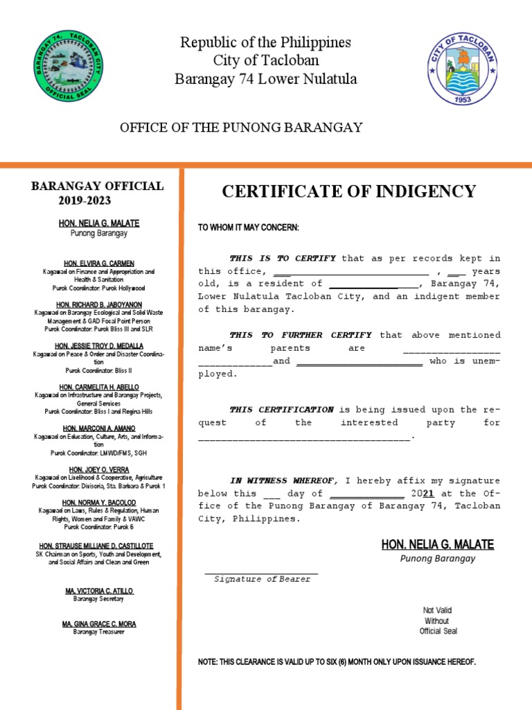 74 Indigency Form - 1 | PDF | Economies