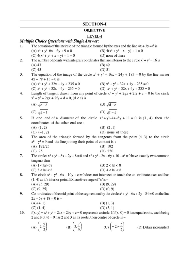 Circle-03 - Exercise | PDF Circle-03 - Exercise | PDF