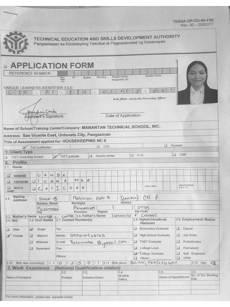 Application Form HSK | PDF