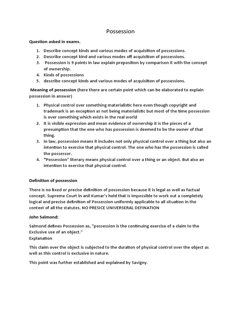 Possession Jurisprudences | PDF | Possession (Law) | Adverse Possession