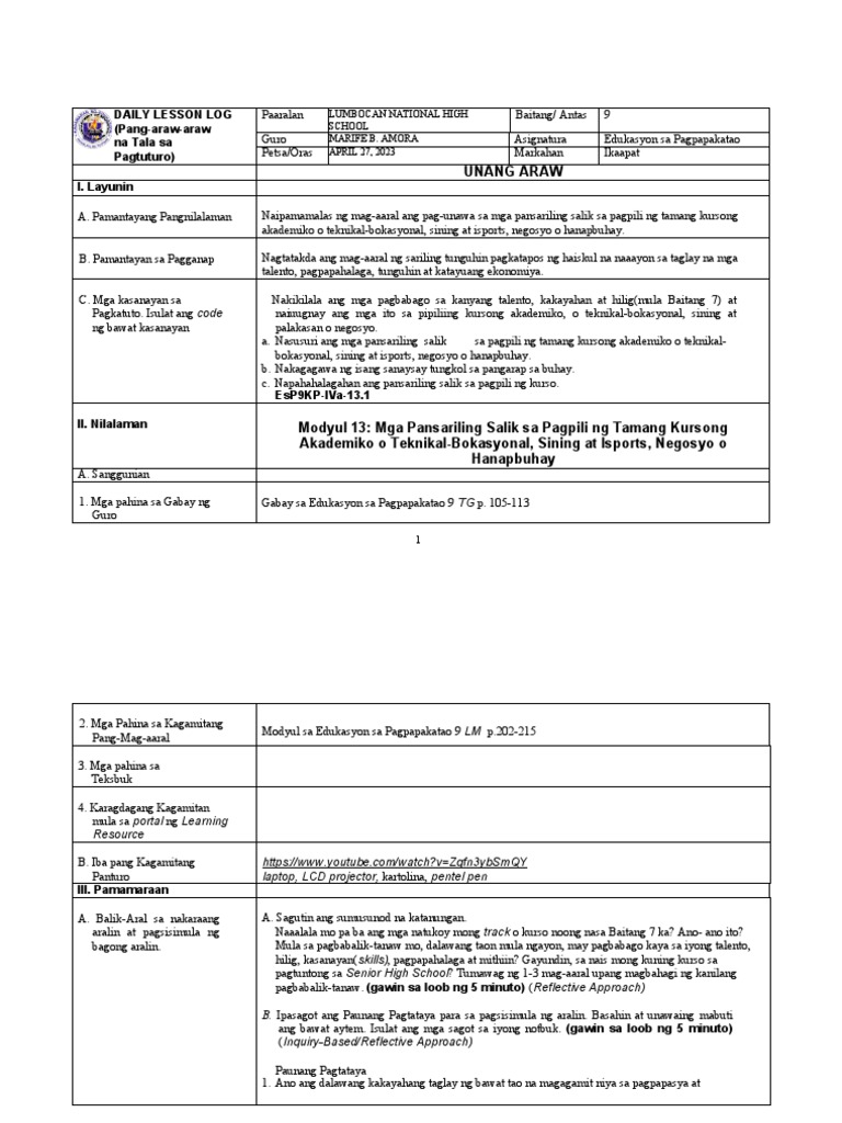 DLL ESP 9-4th Quarter | PDF