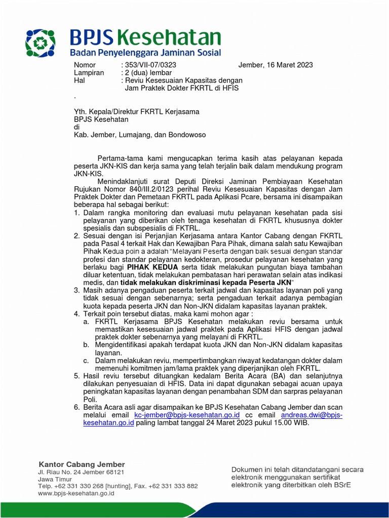 353 - VII-07 - 0323 - Reviu - Kesesuaian - Kapasitas - Dengan - Jam Praktek - Dokter - FKRTL | PDF