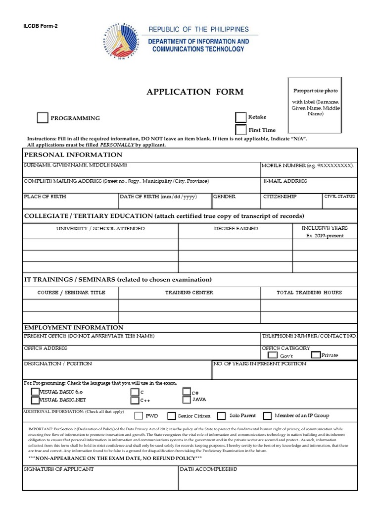 ILCDB ICT Proficiency Exam Application | PDF | Information ...