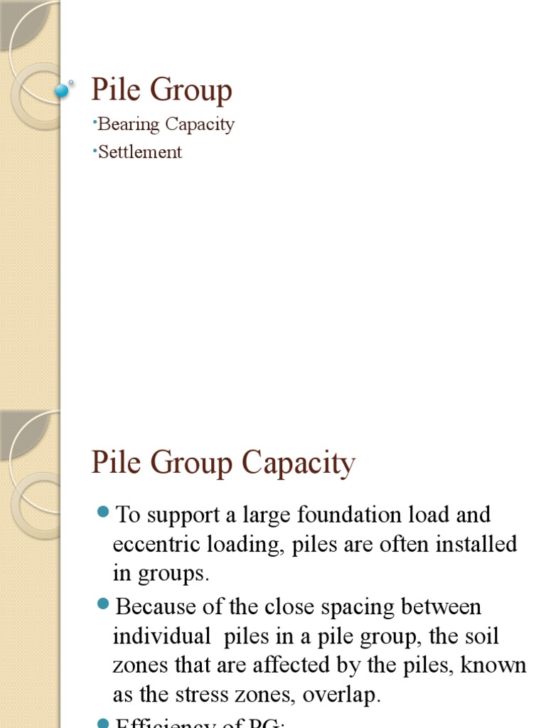 Pile Group Capacity and Settlement Analysis | PDF | Deep Foundation ...