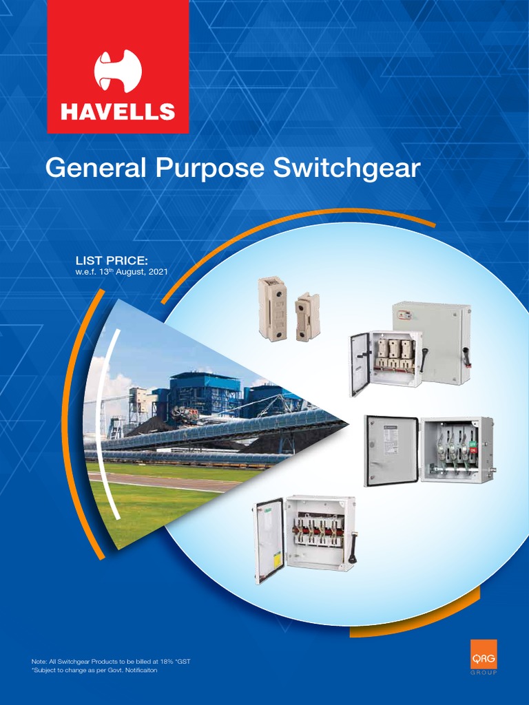 Havells General Purpose Switchgear | PDF | Fuse (Electrical) | Alternating Current