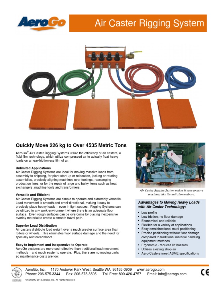 Air Caster Rigging System Spec Sheet-Urethane-metric | PDF | Mechanical ...