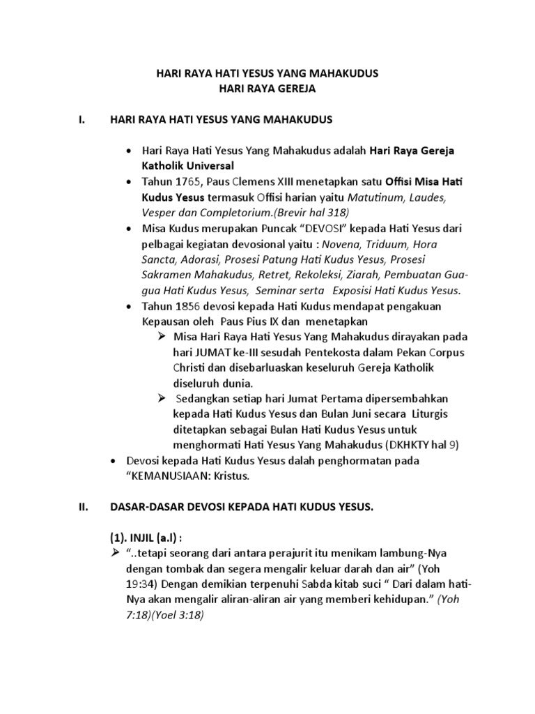 HR HATI KUDUS YESUS HARI RAYA GERJA Yp 2023 | PDF