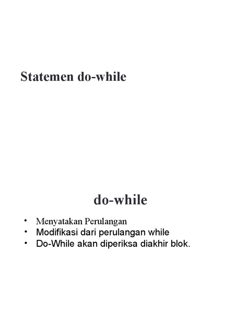 Statement DO-While | PDF