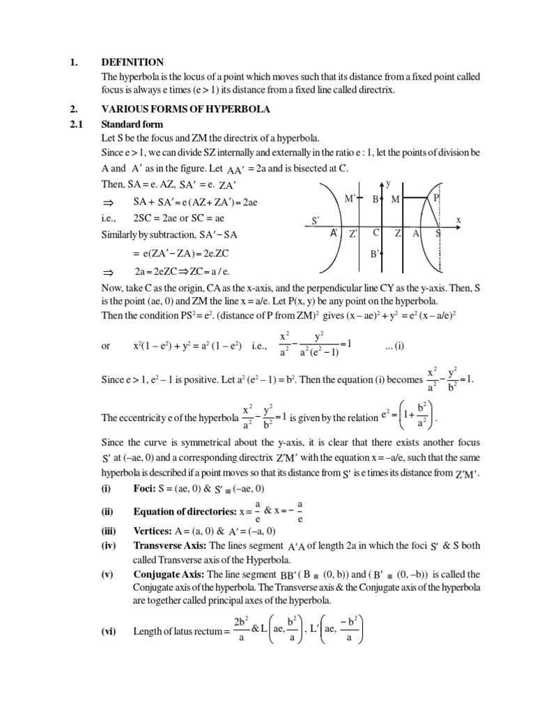 Hyperbola-01 - Theory | PDF | Ellipse | Circle