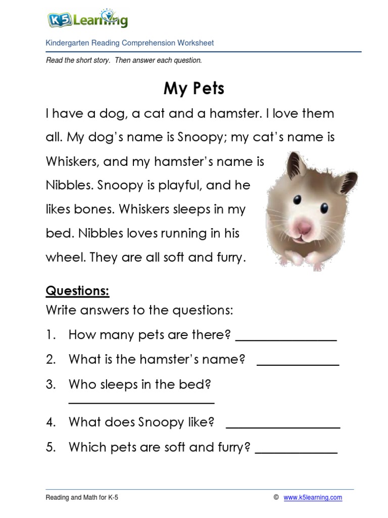 Reading Comprehension Story My Pets | PDF