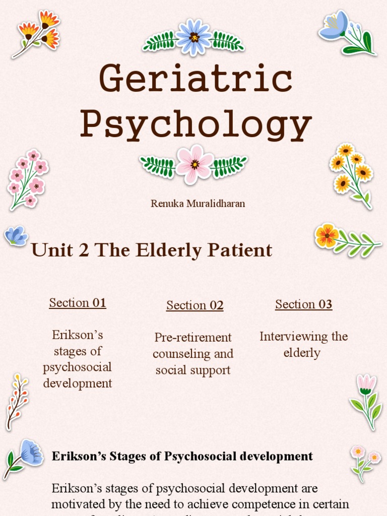 Geriatric Psychology Unit 2 | PDF | Human Development | Clinical Medicine