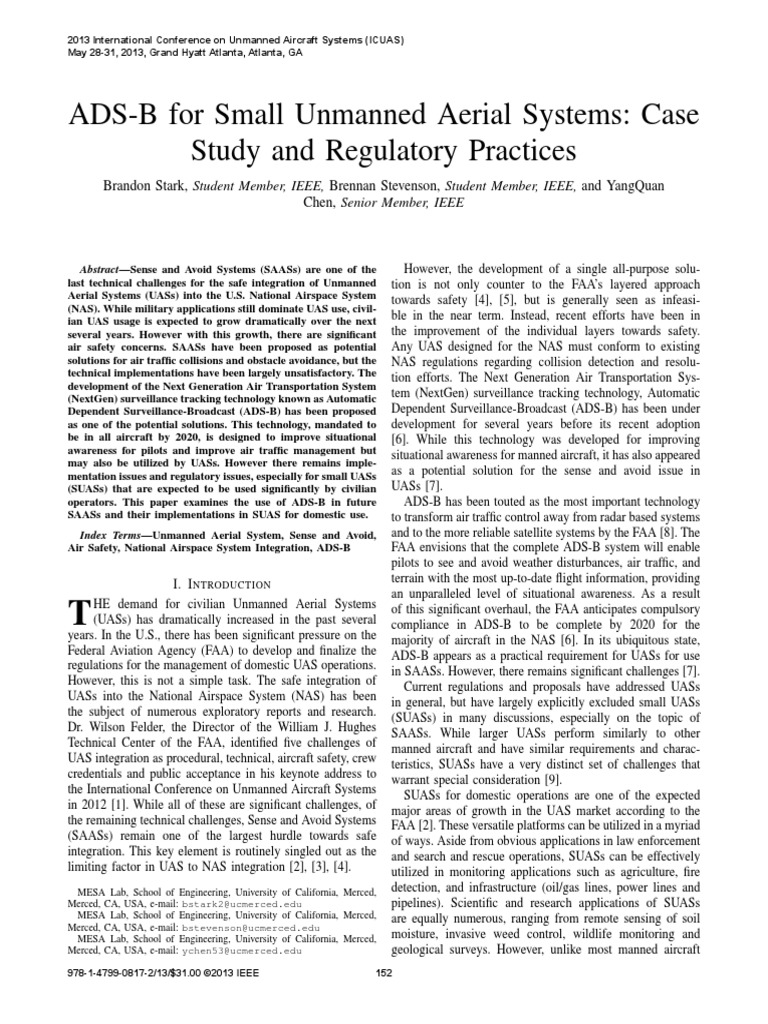 ADS-B Integration in Small UAS | PDF | Air Traffic Control | Visual ...