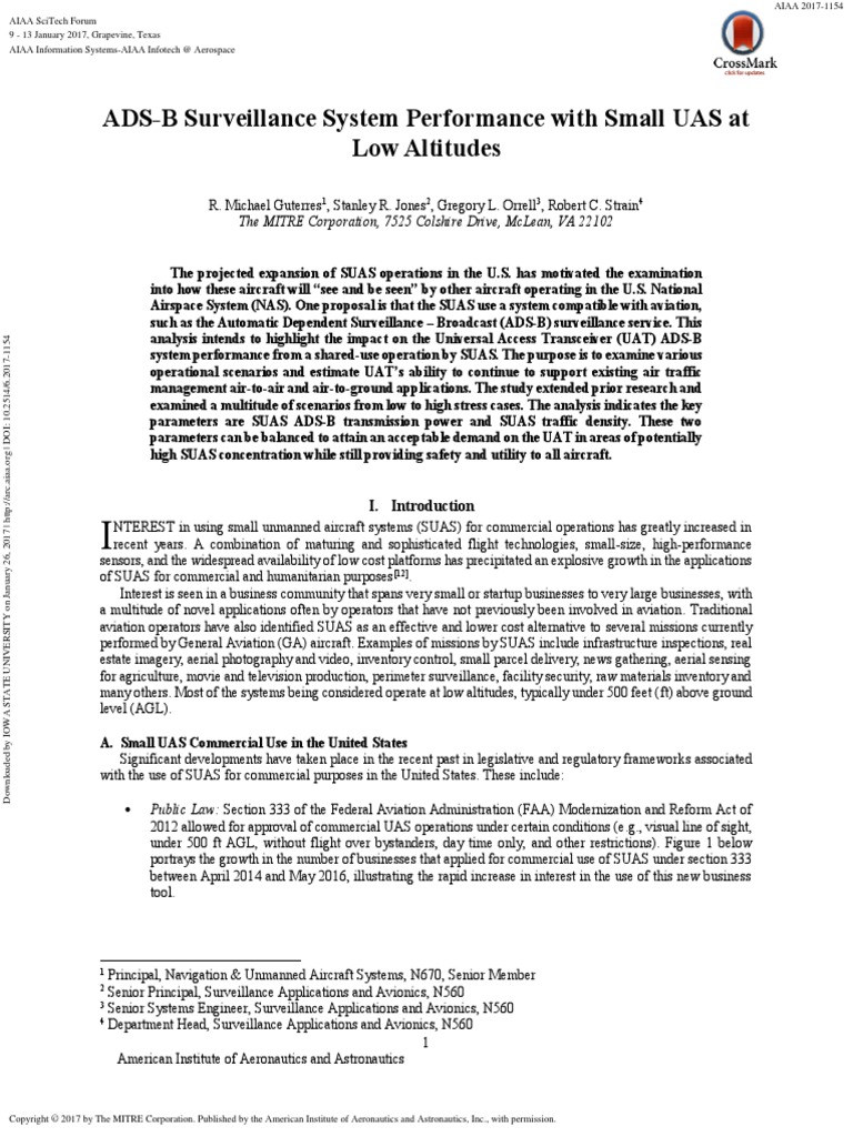 ADS-B Surveillance System Performance With Small UAS at Low Altitudes ...