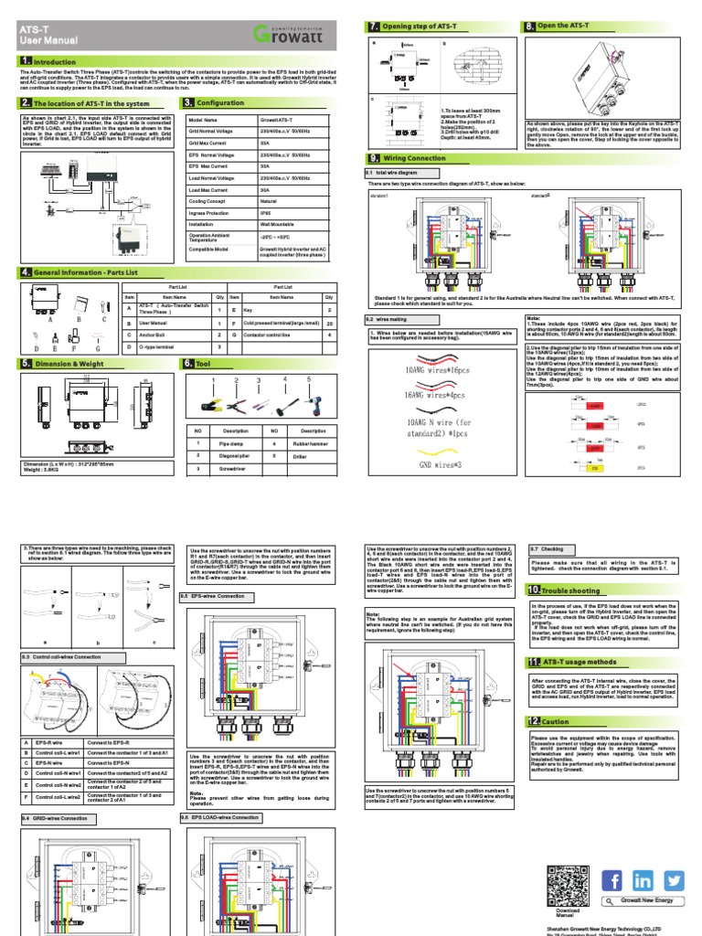 Growatt Ats-T User Manual - 28 06 2019 | PDF | Power Inverter ...