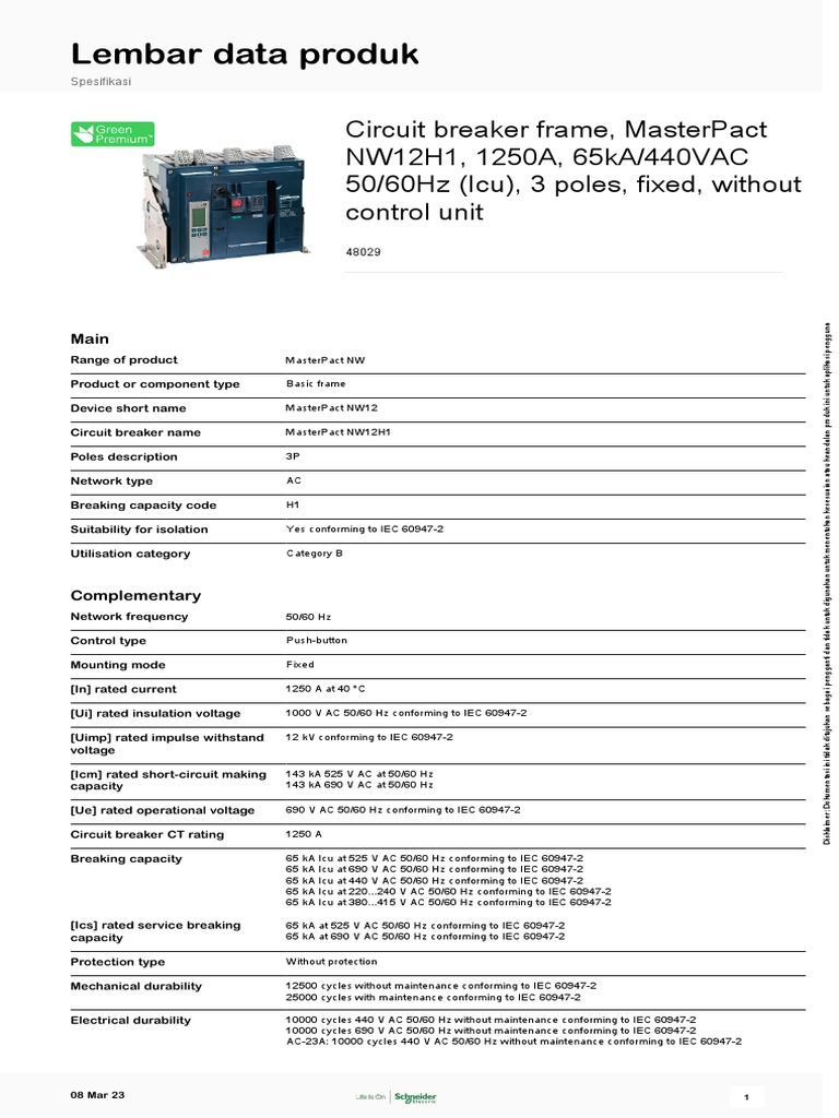 MasterPact NW - 48029 | PDF | Electrical Components | Manufactured Goods