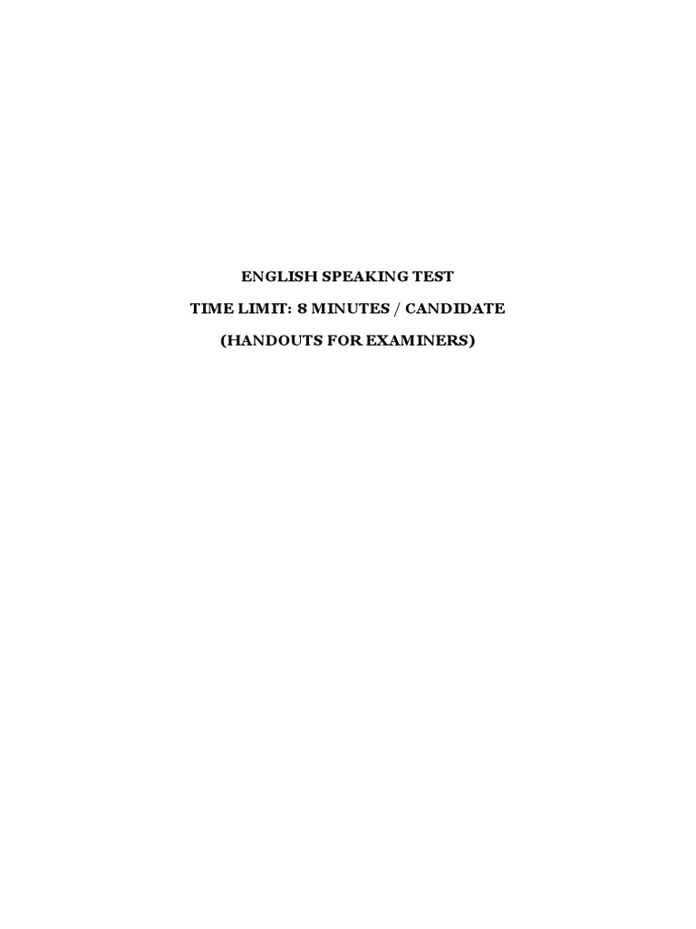 Speaking Tests Pdf