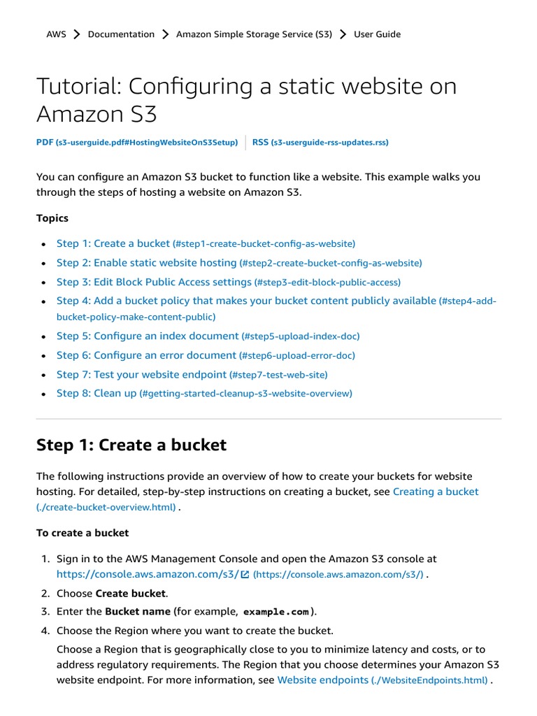 Configuring A Static Website On Amazon S3 | PDF | Websites | Software