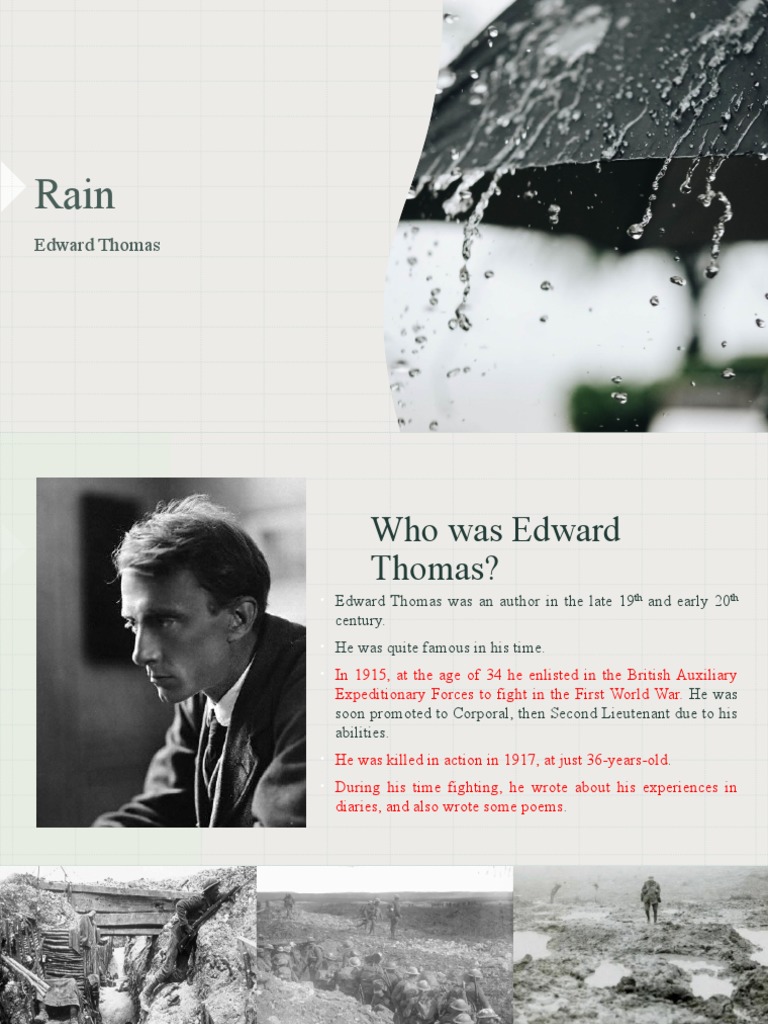 Analysis of Edward Thomas' "Rain" | PDF | Poetry | Classics