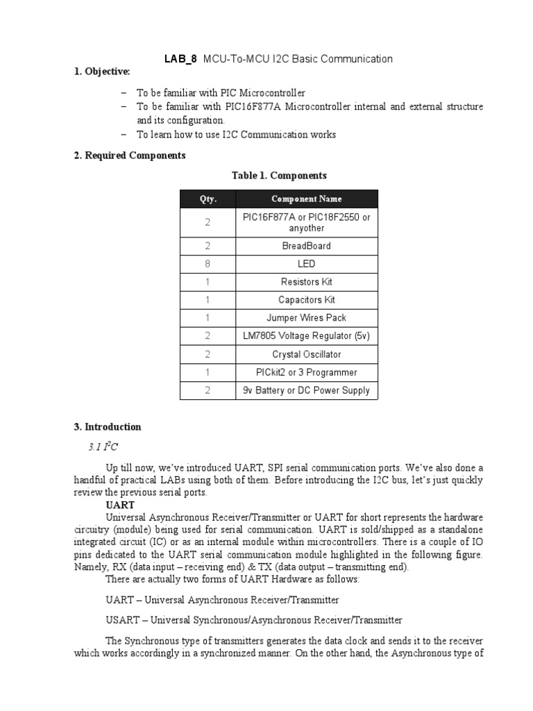 Lab 8 - I2C | PDF | Telecommunications | Information And Communications Technology