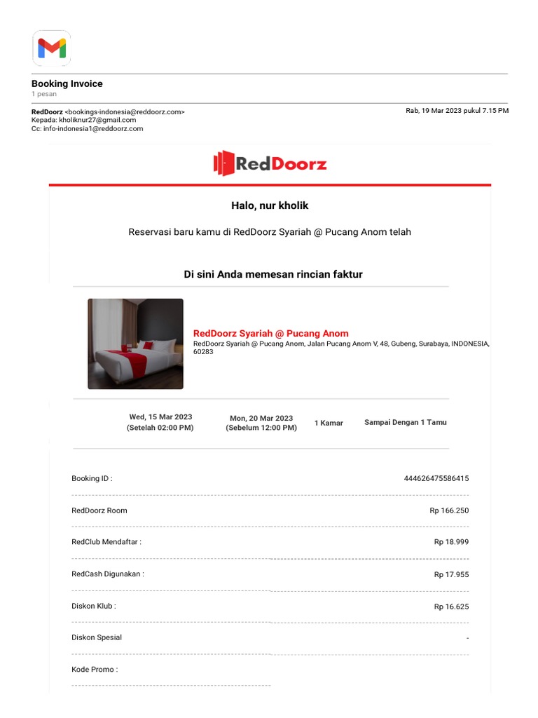 Gmail - Booking Invoice-1 | PDF