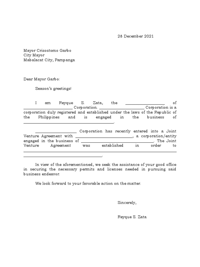 Letter of Intent | PDF