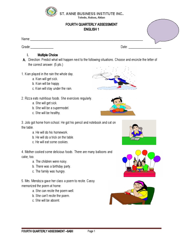 English1 4rt Quarter | PDF | Toys