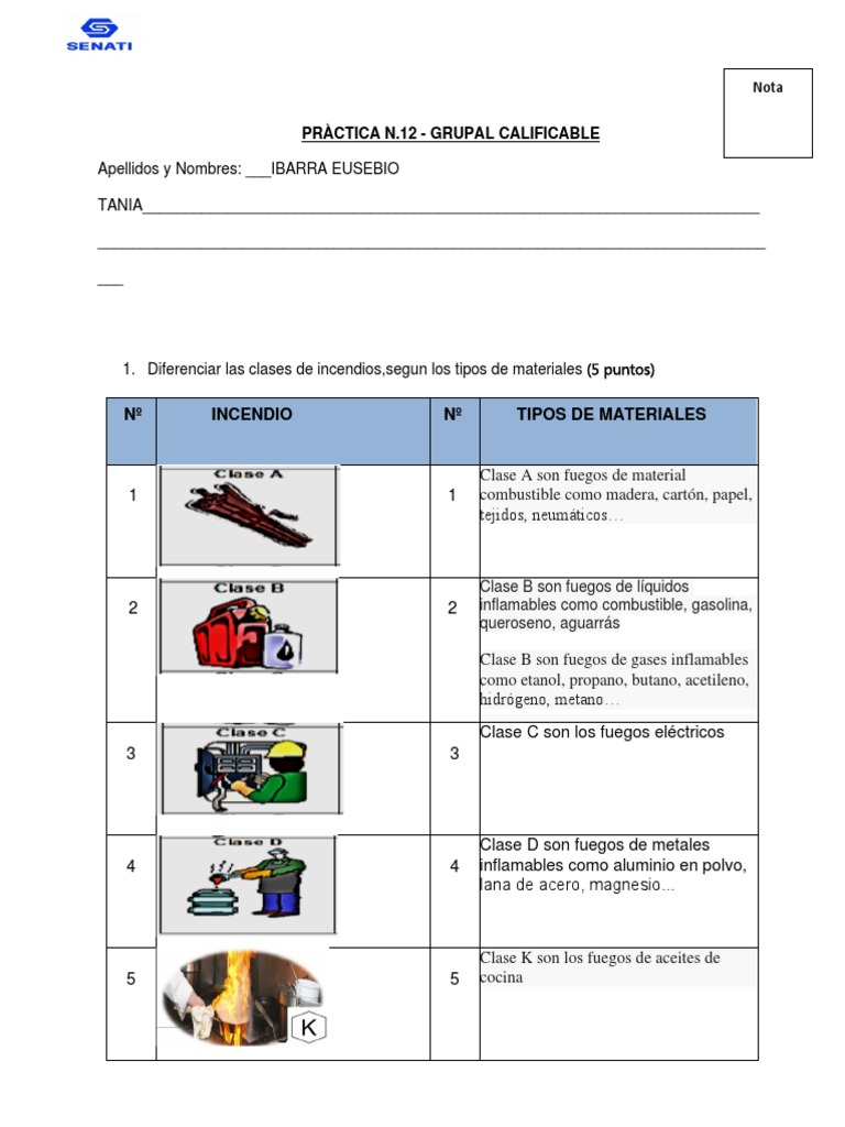 Practica para Alumno 12-2022 | PDF | Incendios | Combustibles