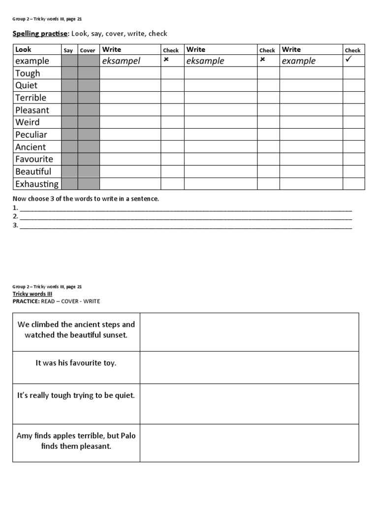 Group 3 - Tricky Words Iii | PDF
