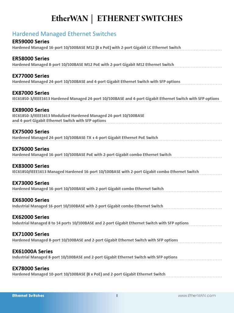 Ethernet Switches | PDF | Computer Network | Quality Of Service