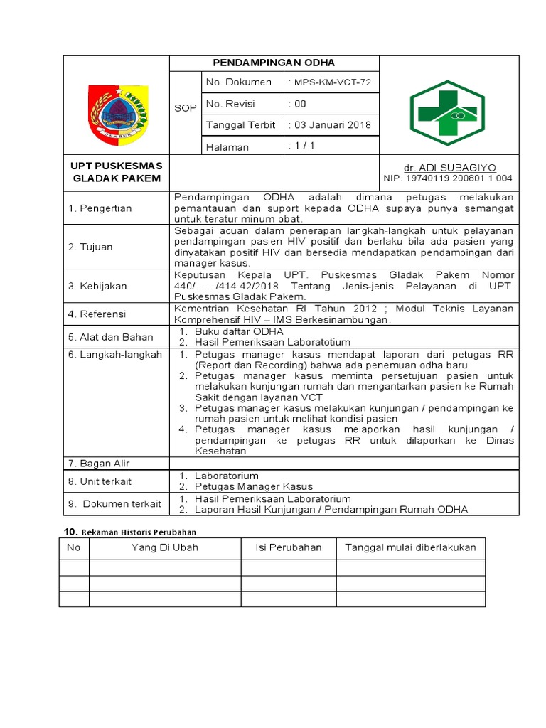 SOP Pendampingan ODHA | PDF