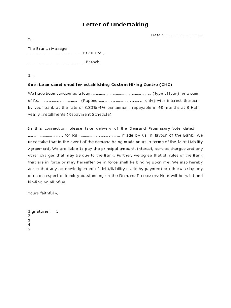Letter of Undertaking | PDF
