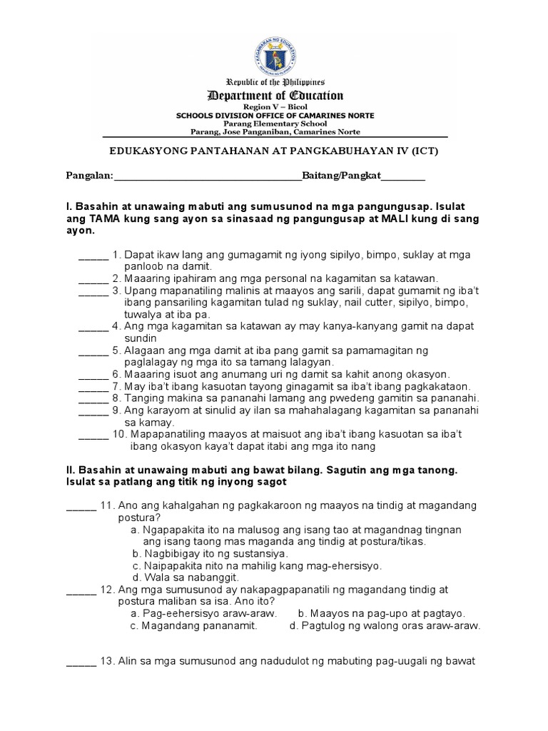 Edukasyong Pantahanan at Pangkabuhayan IV | PDF