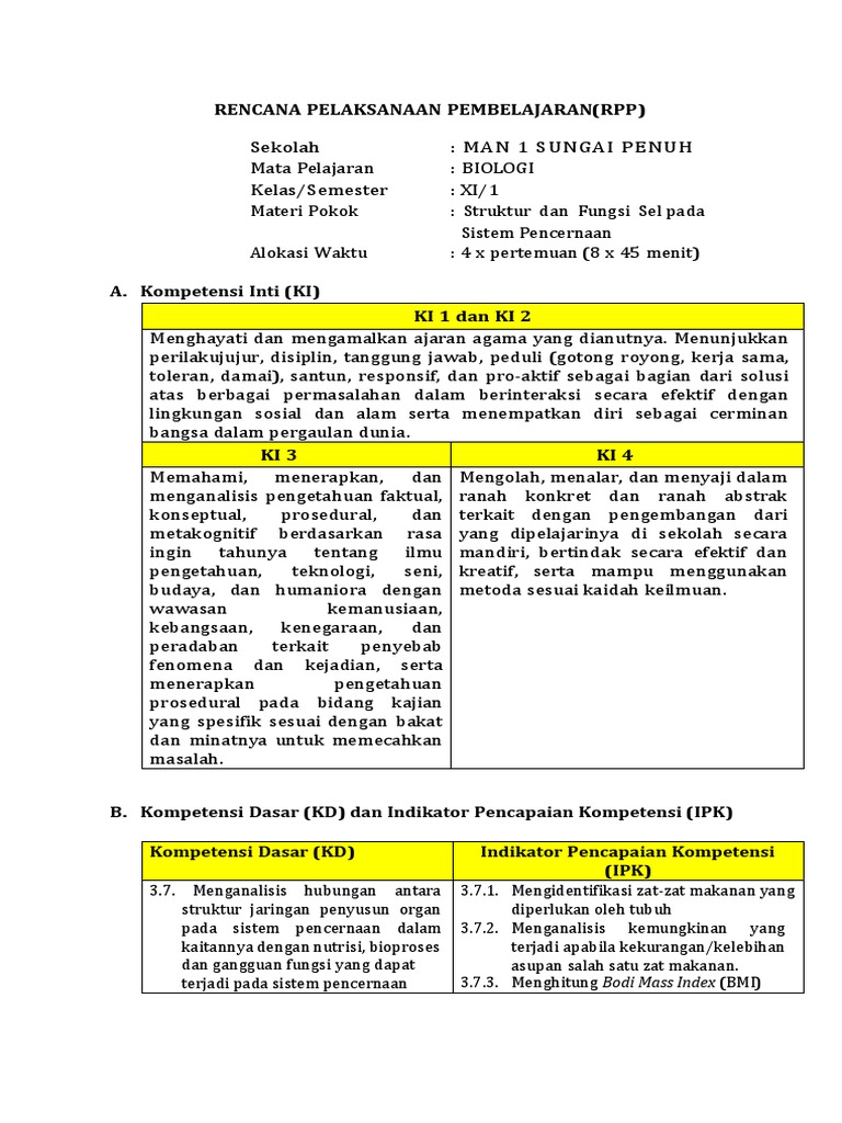 RPP Biologi: Struktur & Fungsi Sel | PDF