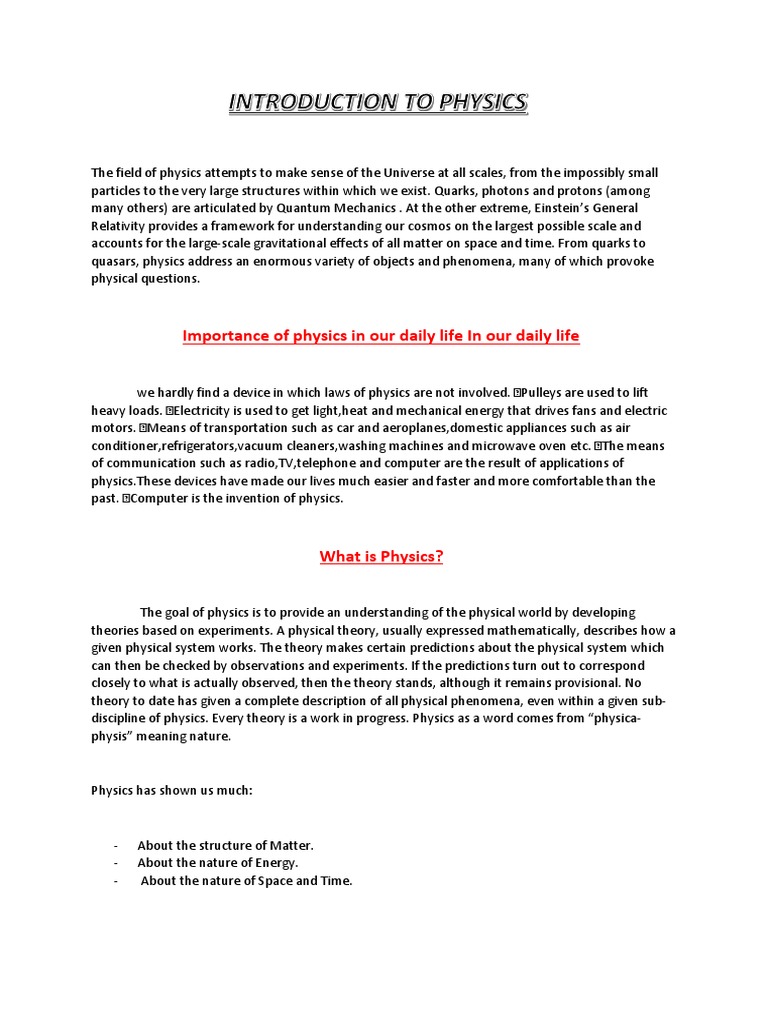 INTRODUCTION TO PHYSICS-Physics 9 | PDF | Physics | Euclidean Vector