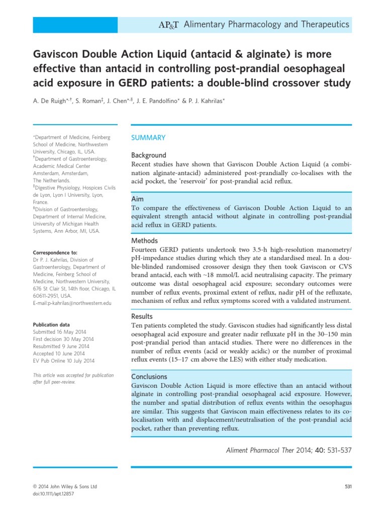 Gaviscon Double Action Liquid | PDF | Gastroesophageal Reflux Disease ...