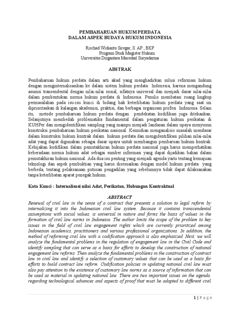 UTS Sistem Dan Perkembangan Hukum Perdata | PDF