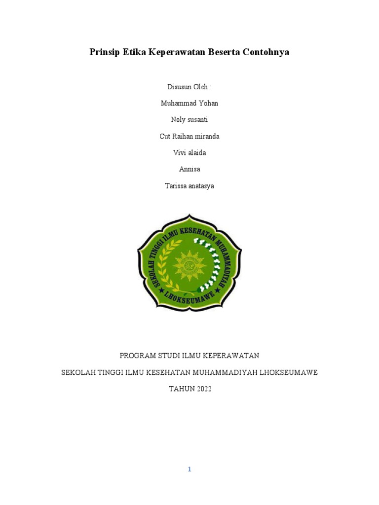 Prinsip Etika Keperawatan | PDF | Pengembangan Diri