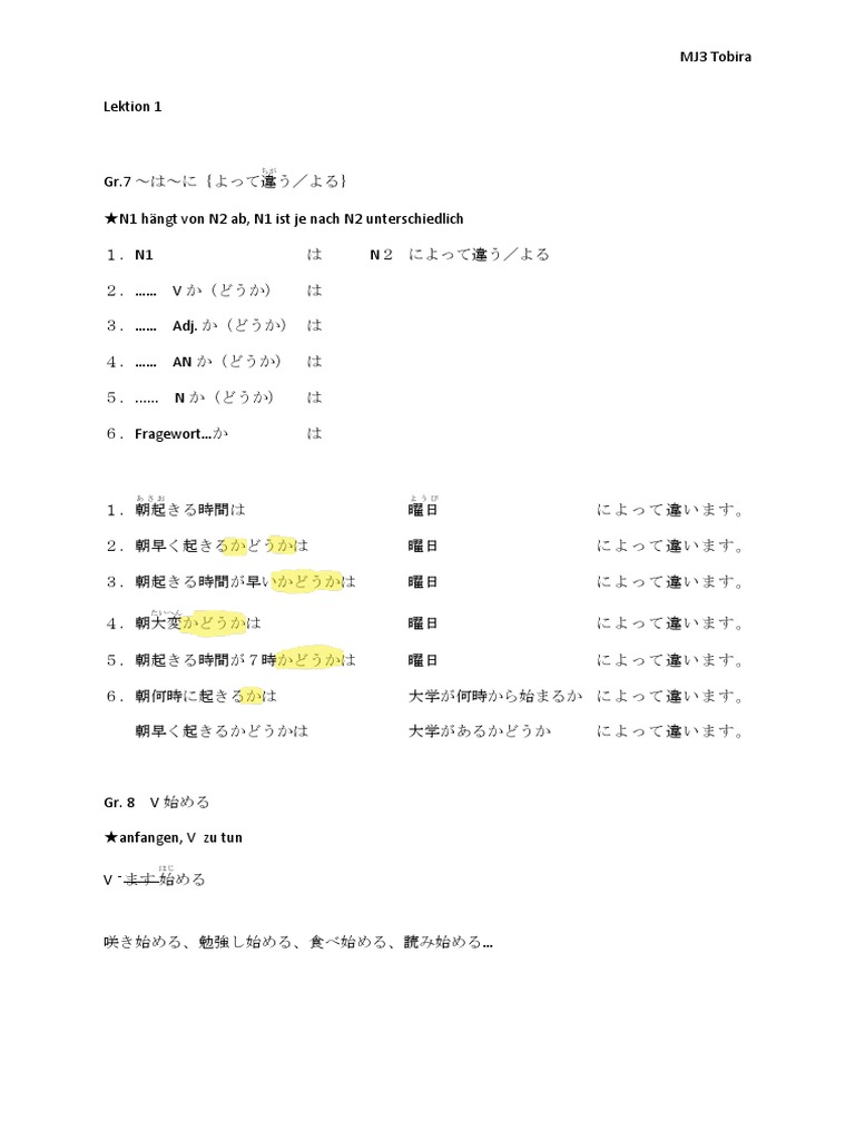 Grammatik 7 8 Lek 1 Tobira | PDF
