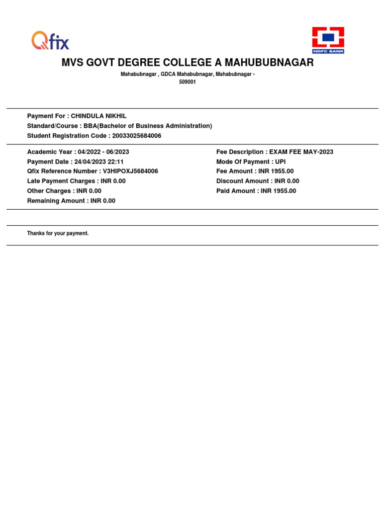 Qfix Payment Receipt V3hipoxj5684006 | PDF