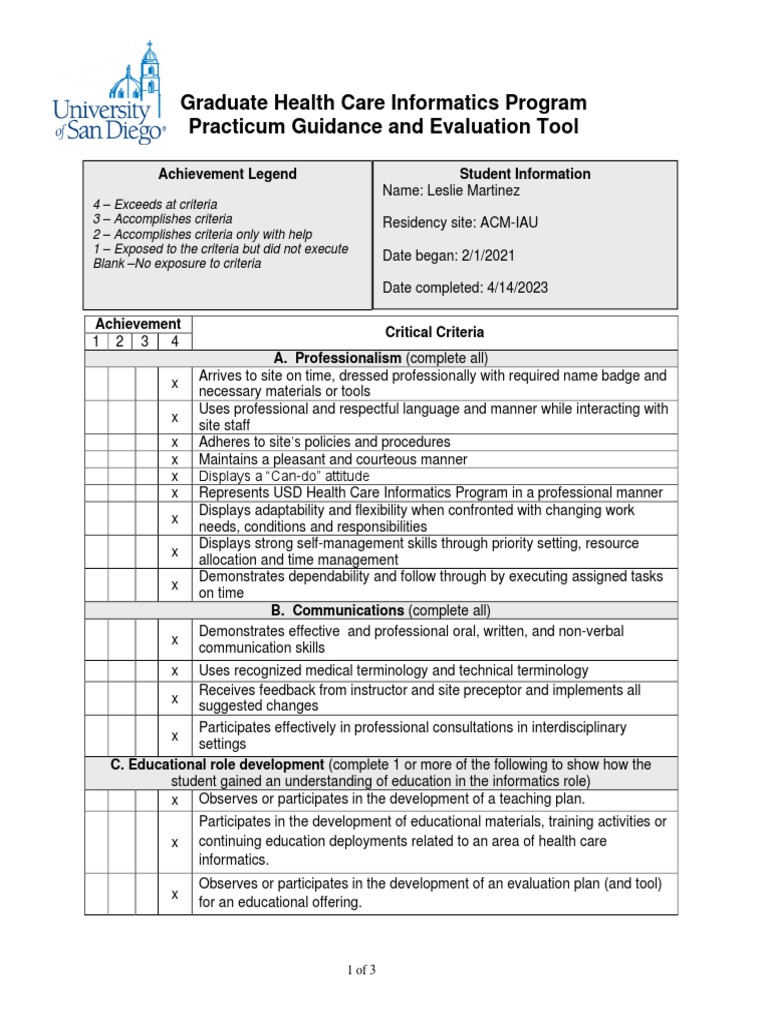 Practicum Evaluation Tool 1 1 | PDF | Information Technology | Request ...