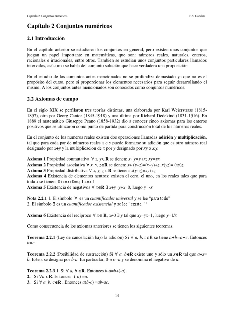 Capítulo 2 Conjuntos Numericos | PDF | Conjunto (Matemáticas ...