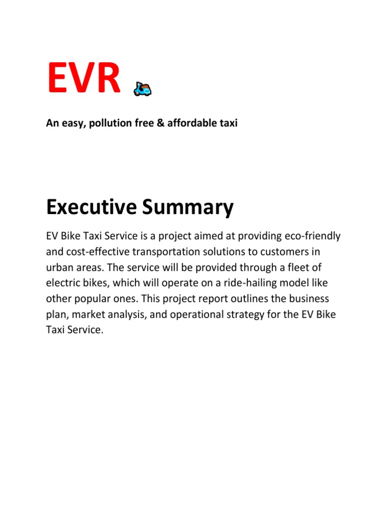EVR Project Report | PDF | Mobile App | Transport