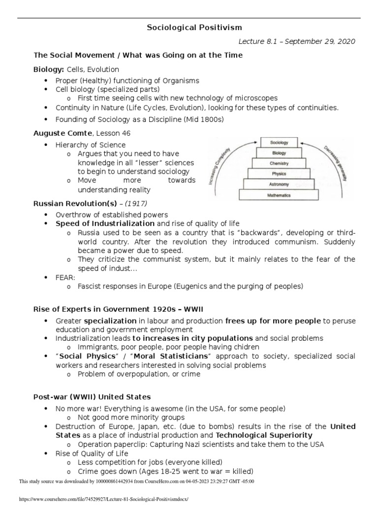 Sociological Positivism Pdf Sociology Dialectic