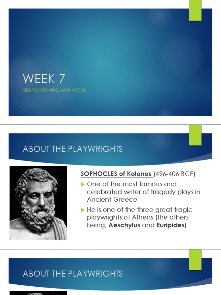 WEEK 7 OEDIPUS REX and MEDEA | PDF | Jason | Sophocles