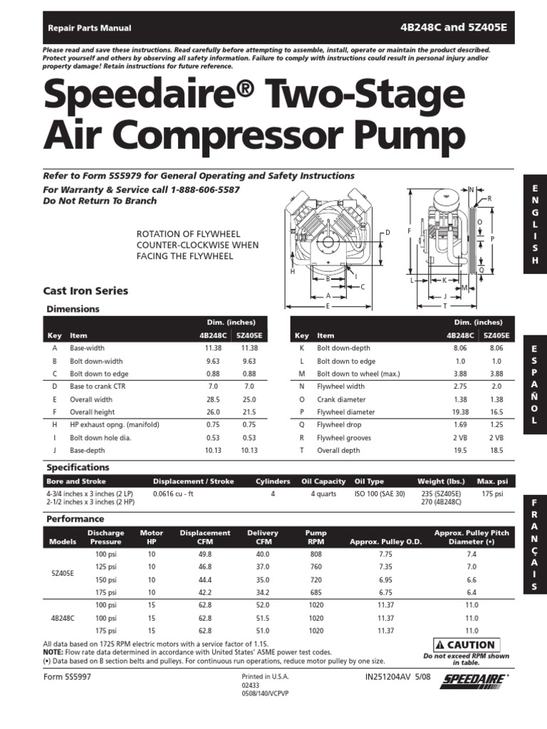 SPEEDAIRE 5Z405E - 251204 - 0508-Web | PDF | Implied Warranty | Pump