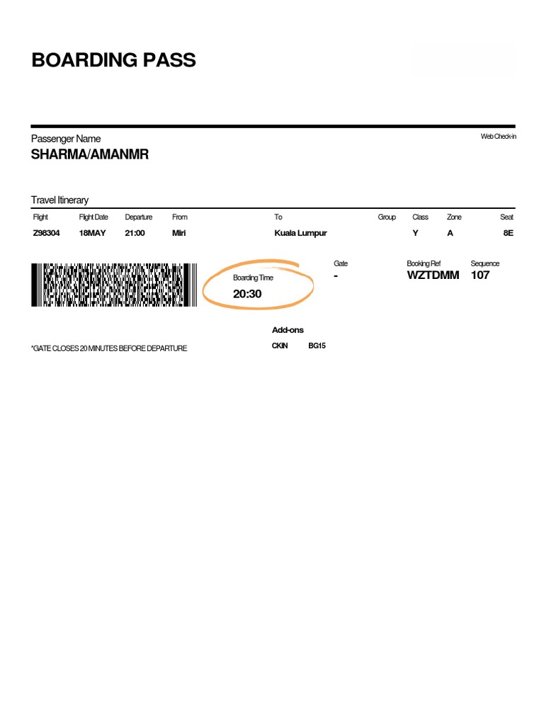 Boarding Passes WZTDMM | PDF