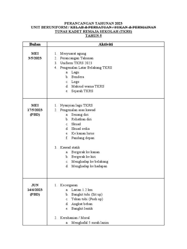 Rancangan Tahunan 2023 T5 | PDF